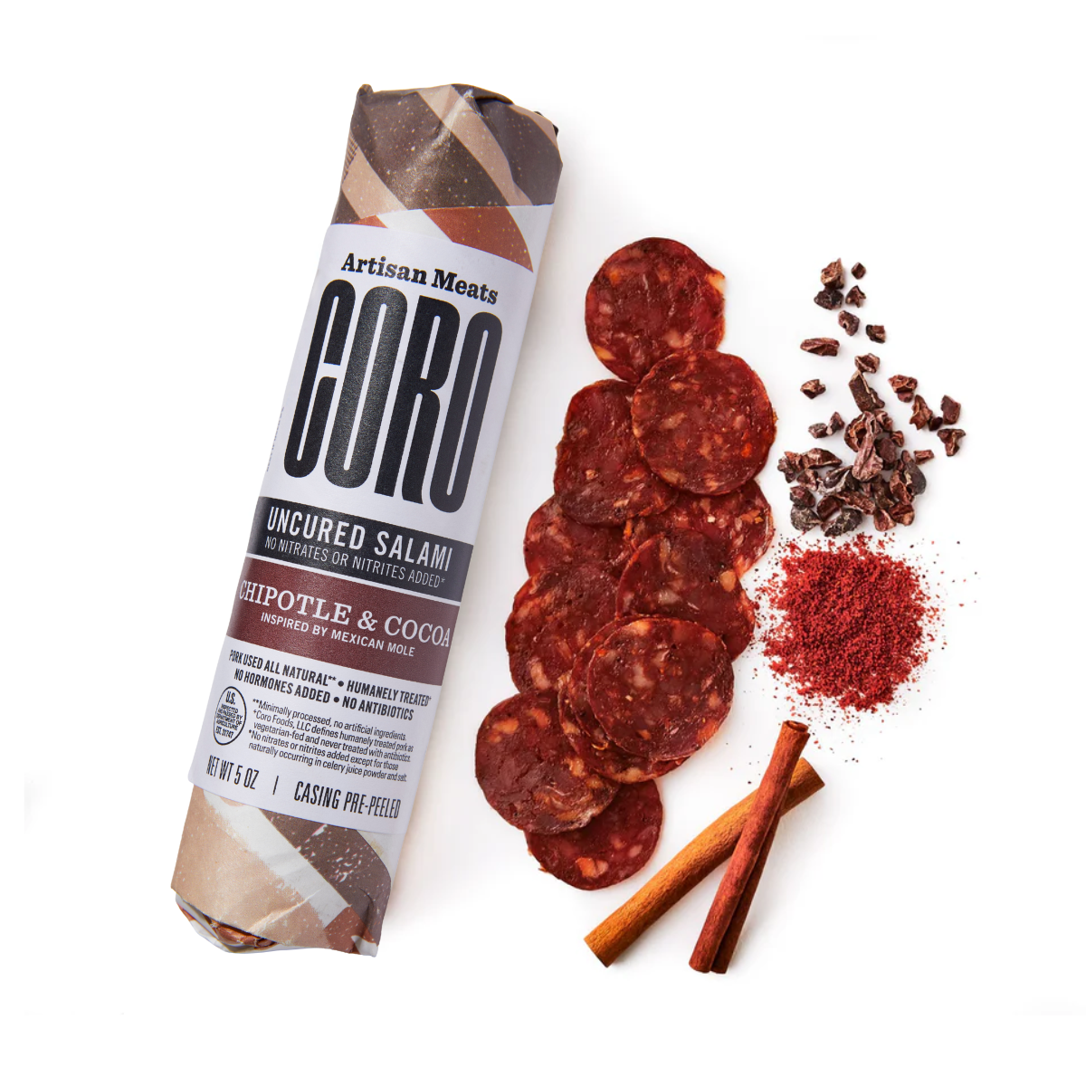 Chipotle & Cocoa (Mole) Salami 5oz Piccolo – Coro Foods
