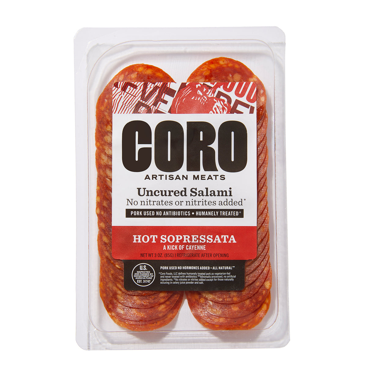 Hot Sopressata Salami Sliced Pack – Coro Foods